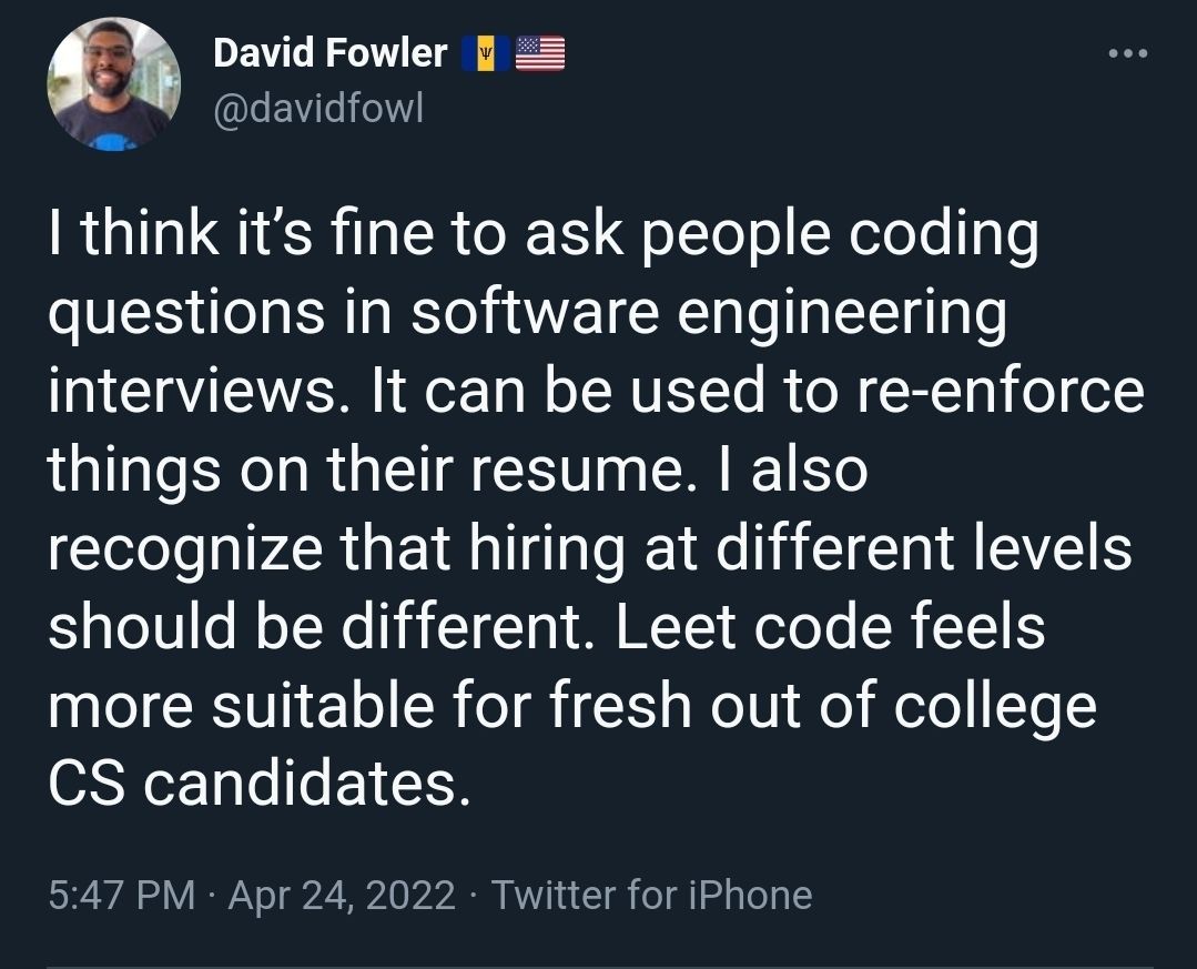It's time to shake-up the leetcode establishment. We must come up with ... It's time to shake-up the leetcode establishment. We must come up with ...