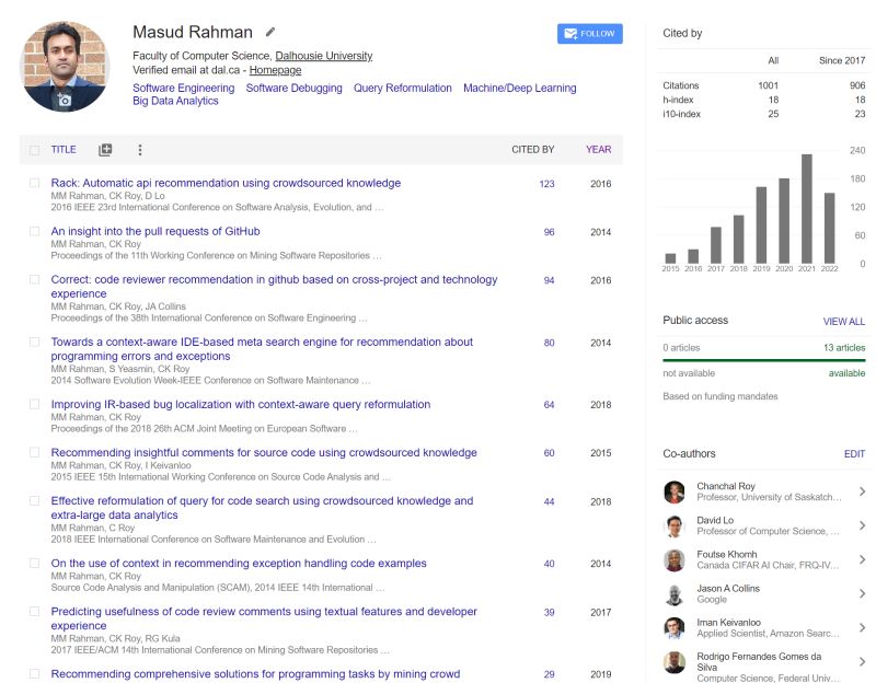 Masud Rahman, PhD on LinkedIn: #research #softwareengineering # ... Masud Rahman, PhD on LinkedIn: #research #softwareengineering # ...