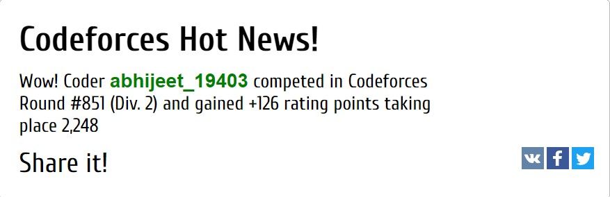 ABHIJEET KUMAR on LinkedIn: #cp #codeforces ABHIJEET KUMAR on LinkedIn: #cp #codeforces