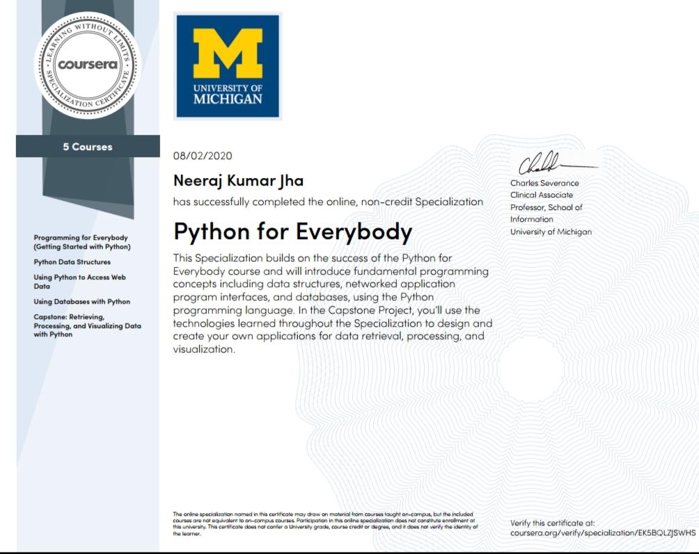 Neeraj Kumar Jha on LinkedIn: #python #learning #coursera #pwc # ... Neeraj Kumar Jha on LinkedIn: #python #learning #coursera #pwc # ...
