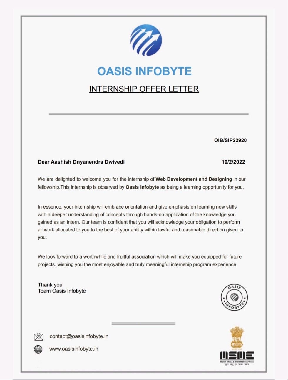 Aashish Dwivedi on LinkedIn: #oasisinfobyte Aashish Dwivedi on LinkedIn: #oasisinfobyte