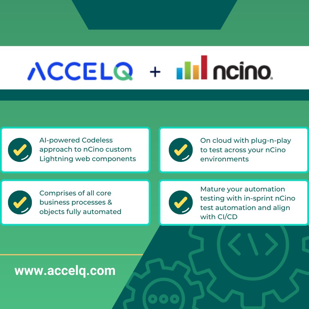 ACCELQ on LinkedIn: #accelq #ncino #testing #softwaretesting # ... ACCELQ on LinkedIn: #accelq #ncino #testing #softwaretesting # ...