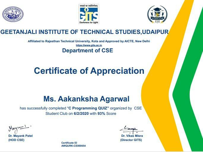 Aakanksha Agarwal on LinkedIn: #certificate #skilldevelopment #cprogramming Aakanksha Agarwal on LinkedIn: #certificate #skilldevelopment #cprogramming