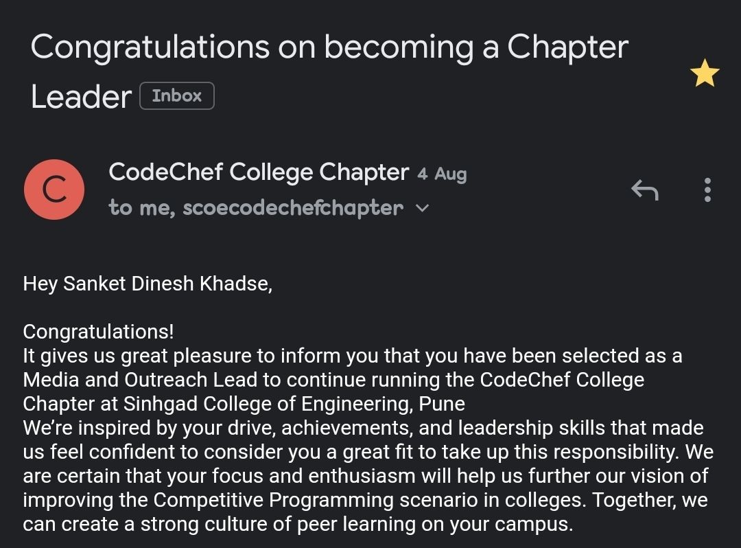 Sanket Khadse on LinkedIn: #codechef #educate #programming Sanket Khadse on LinkedIn: #codechef #educate #programming