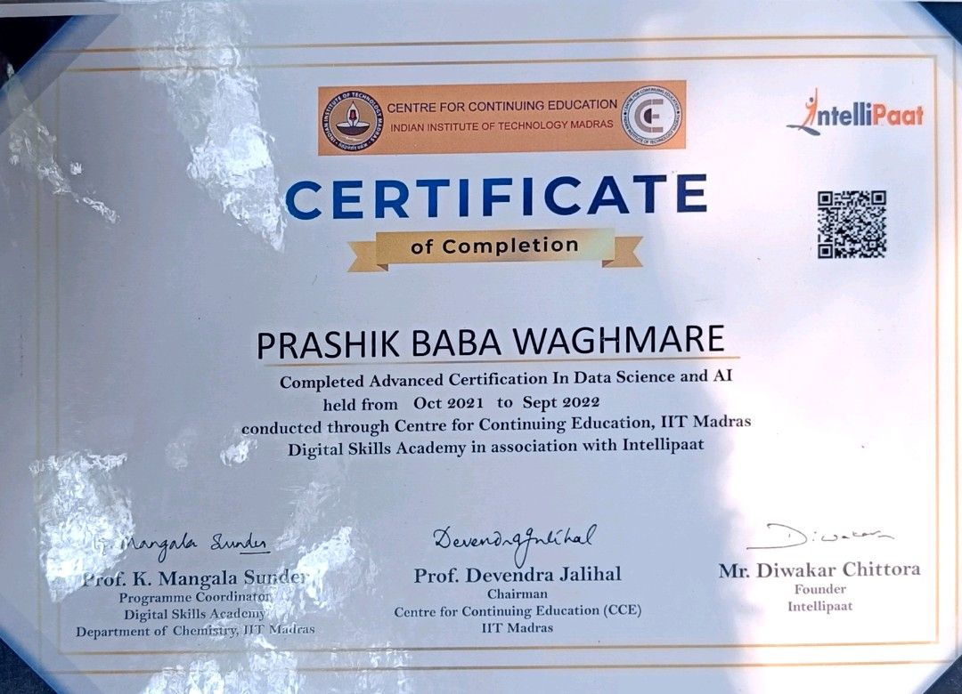 Prashik Waghmare on LinkedIn: I’m happy to share that I’ve obtained a ... Prashik Waghmare on LinkedIn: I’m happy to share that I’ve obtained a ...