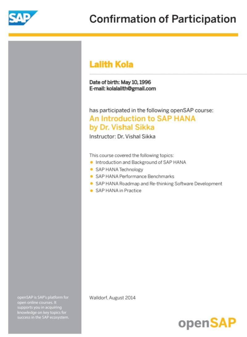 lalith kumar on LinkedIn: #saphana lalith kumar on LinkedIn: #saphana