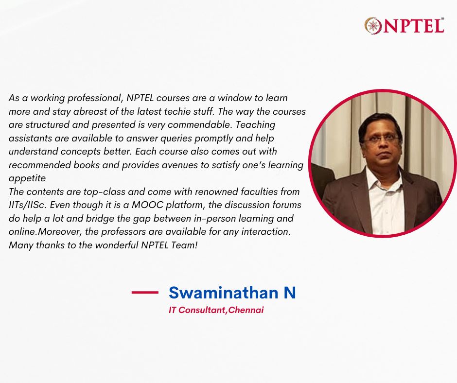 NPTEL IIT Madras on LinkedIn: #nptel NPTEL IIT Madras on LinkedIn: #nptel