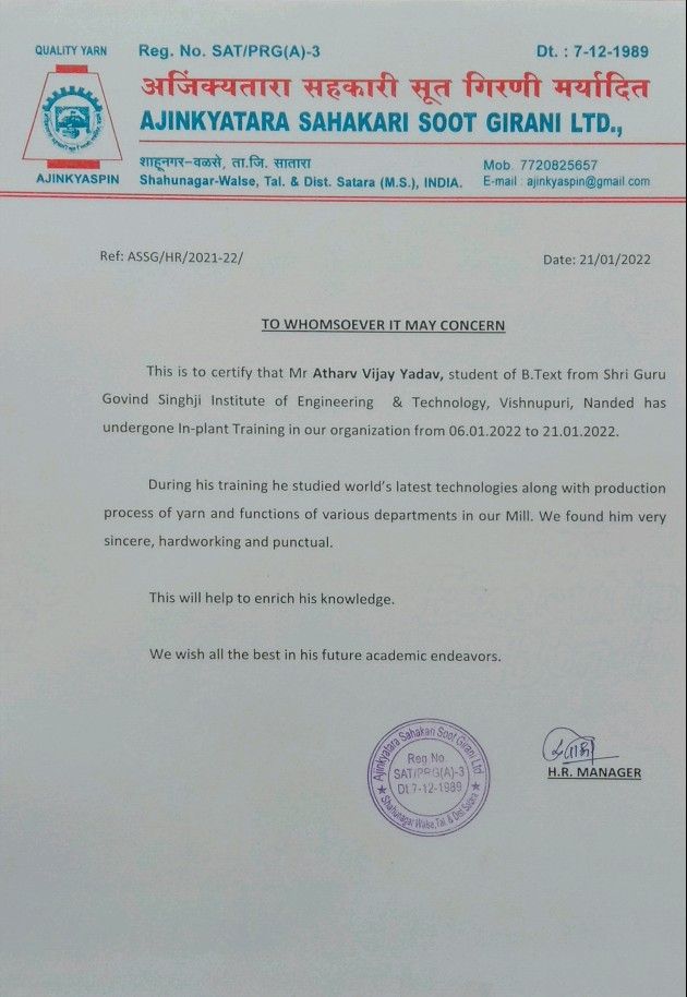 Atharv Yadav on LinkedIn: Industrial training for 15 days at ... Atharv Yadav on LinkedIn: Industrial training for 15 days at ...