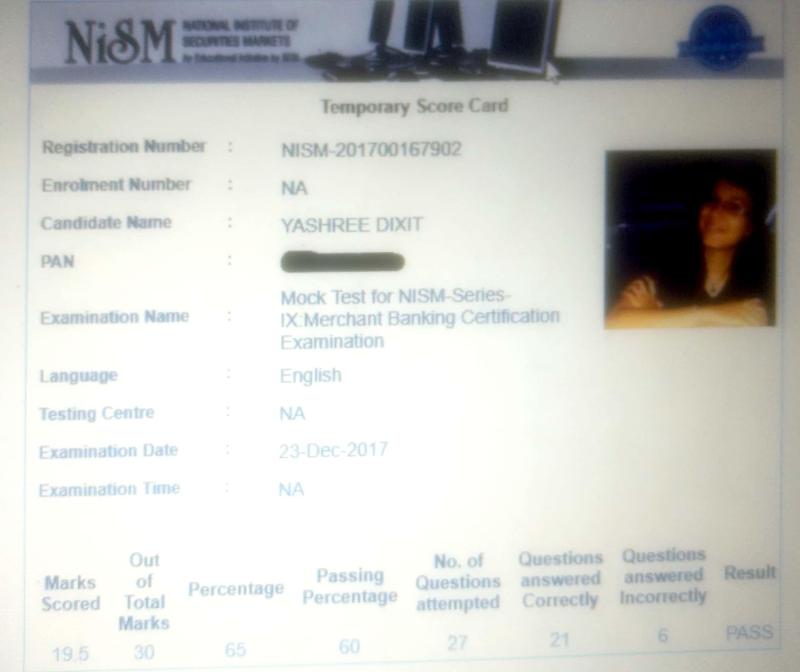 Dr. CS Yashree Dixit on LinkedIn: Cleared Exam Mock Test for NISM ... Dr. CS Yashree Dixit on LinkedIn: Cleared Exam Mock Test for NISM ...