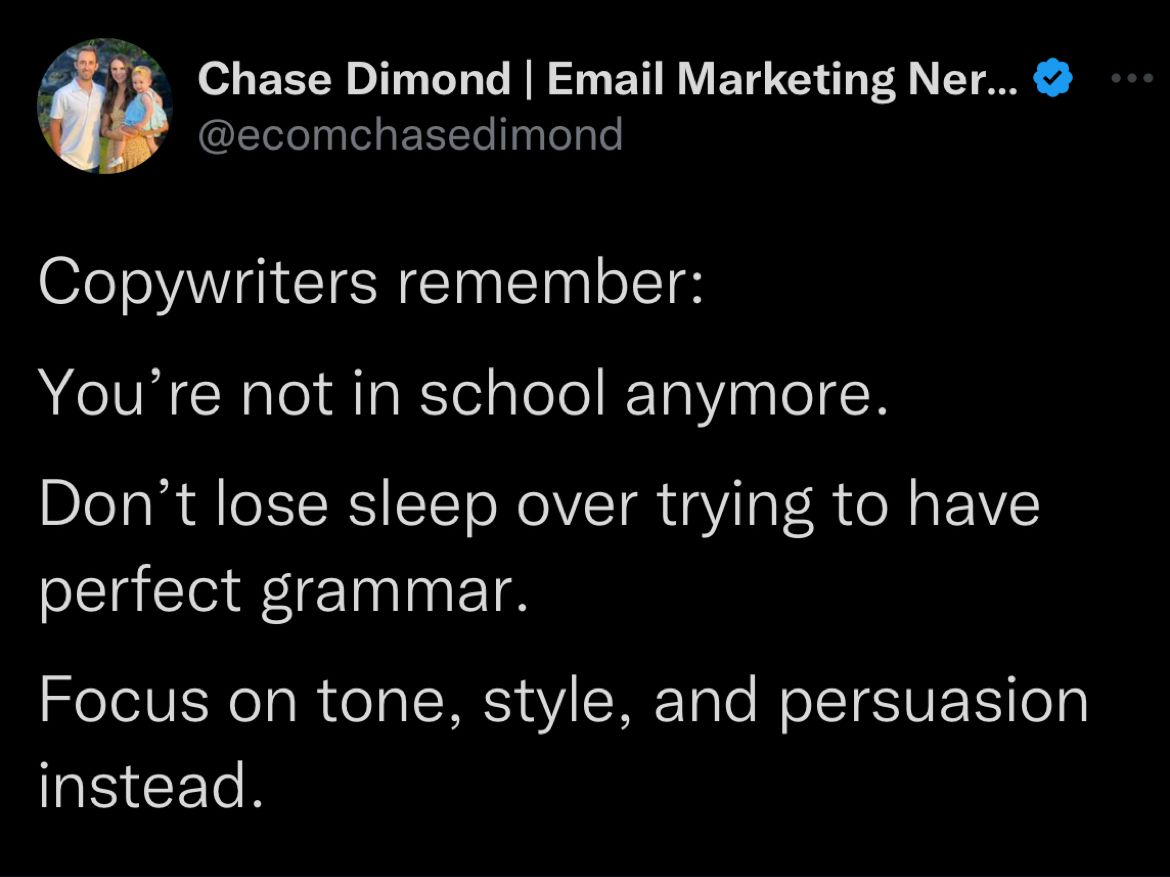 Chase Dimond on LinkedIn: Copywriters remember: You’re not in school ... Chase Dimond on LinkedIn: Copywriters remember: You’re not in school ...