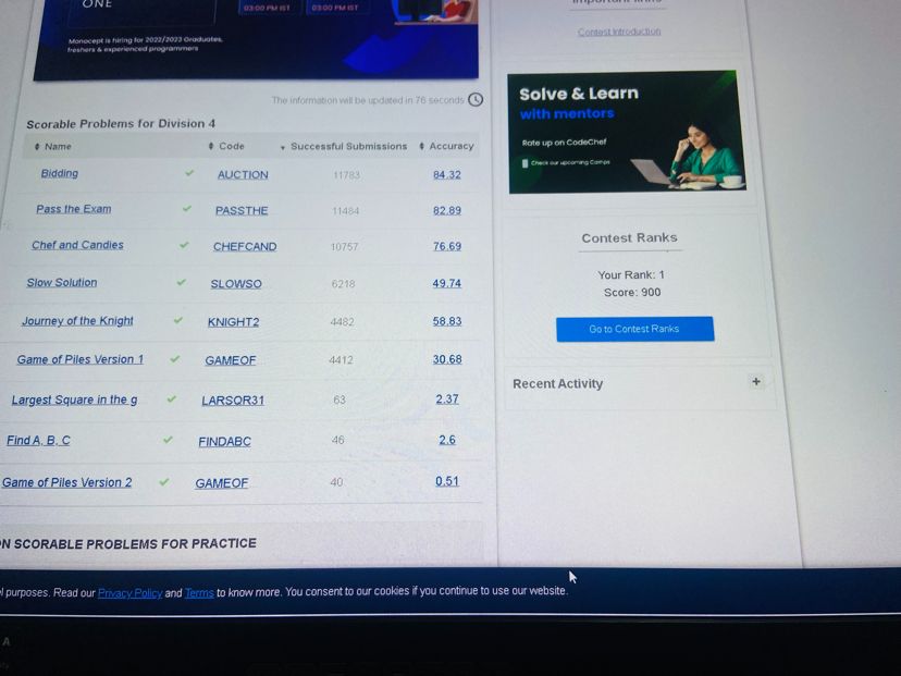 Vibhor Gupta on LinkedIn: #codechef #competitiveprogramming #algorithms ... Vibhor Gupta on LinkedIn: #codechef #competitiveprogramming #algorithms ...