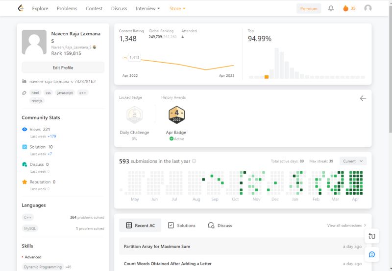 Naveen Raja Laxmana S on LinkedIn: #coding #dsa #leetcode Naveen Raja Laxmana S on LinkedIn: #coding #dsa #leetcode