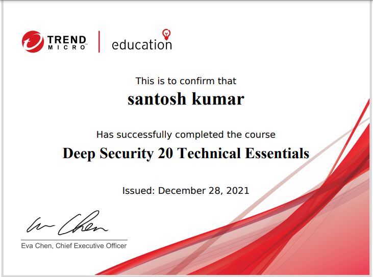 santosh gupta on LinkedIn: Completed Deep Security Certification. santosh gupta on LinkedIn: Completed Deep Security Certification.