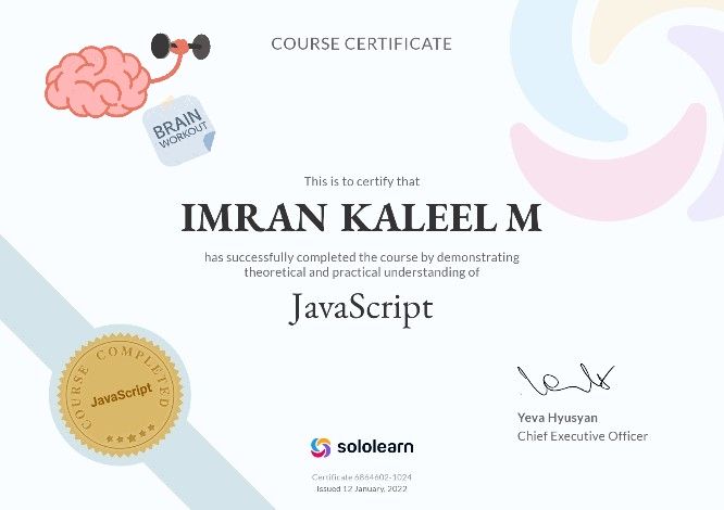 #javascript #sololearn #course | IMRAN KALEEL #javascript #sololearn #course | IMRAN KALEEL