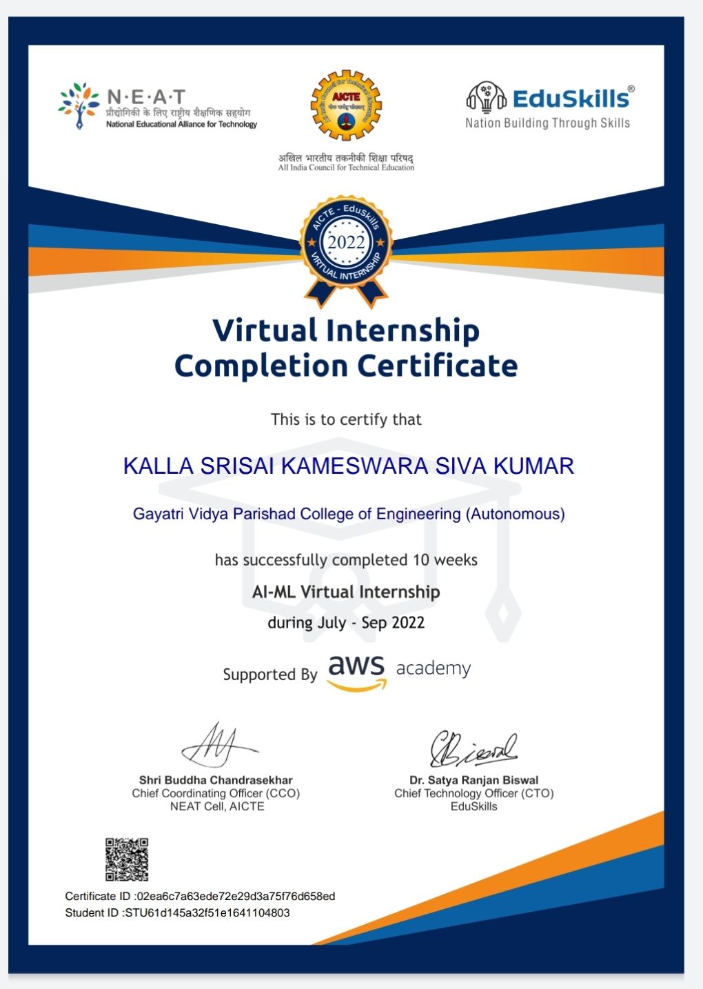 Jugul Siva kumar on LinkedIn: #aicteinternship #aicte #eduskills # ... Jugul Siva kumar on LinkedIn: #aicteinternship #aicte #eduskills # ...