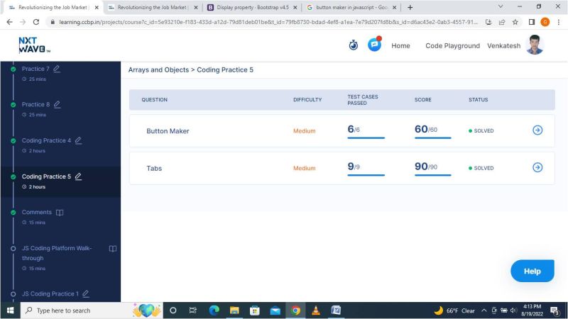 Venkatesh Ganji on LinkedIn: #100daysofcode #ccbp #nxtwave #day66 # ... Venkatesh Ganji on LinkedIn: #100daysofcode #ccbp #nxtwave #day66 # ...