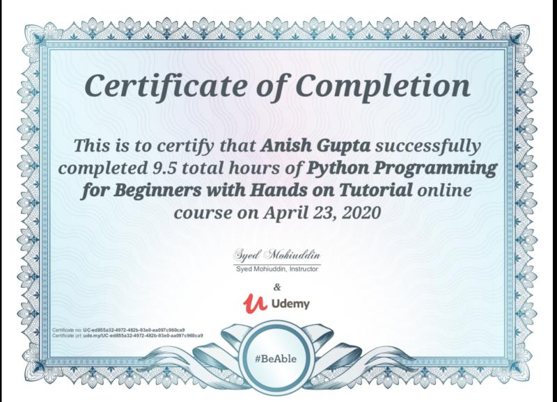 Anish Gupta on LinkedIn: #python #udemy #pythonprogramming #python3 # ... Anish Gupta on LinkedIn: #python #udemy #pythonprogramming #python3 # ...