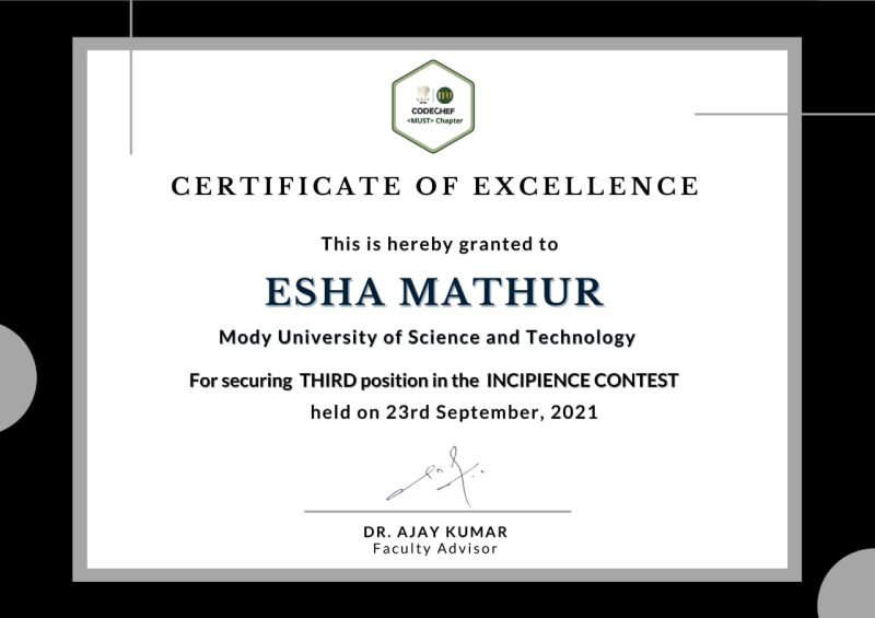 Esha Mathur on LinkedIn: #codechef #contest #achievement #learningeveryday Esha Mathur on LinkedIn: #codechef #contest #achievement #learningeveryday