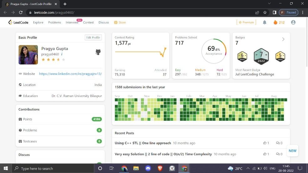Pragya Gupta on LinkedIn: #leetcode #learning #consistency #hustle # ... Pragya Gupta on LinkedIn: #leetcode #learning #consistency #hustle # ...