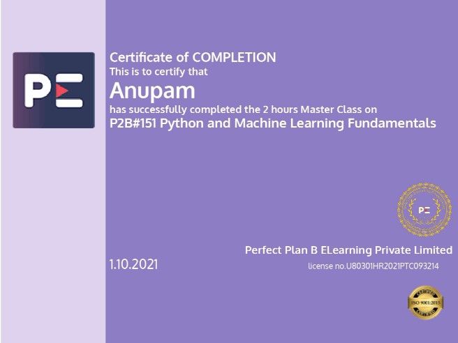 Anupam Sarkar on LinkedIn: #perfectelearning #python #machinelearning Anupam Sarkar on LinkedIn: #perfectelearning #python #machinelearning