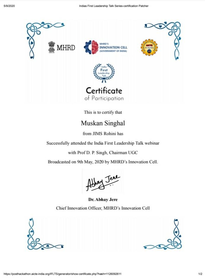 Muskan Singhal on LinkedIn: #iic #innovationcell #aicte #mhrd Muskan Singhal on LinkedIn: #iic #innovationcell #aicte #mhrd
