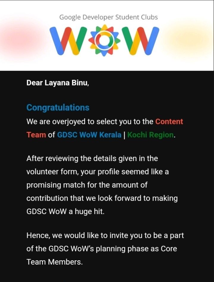 Layana Binu on LinkedIn: #gdsc #gdscwow Layana Binu on LinkedIn: #gdsc #gdscwow