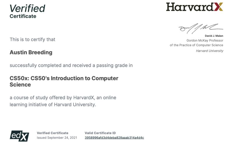 This summer I completed Harvard's CS50, Introduction to Computer ... This summer I completed Harvard's CS50, Introduction to Computer ...