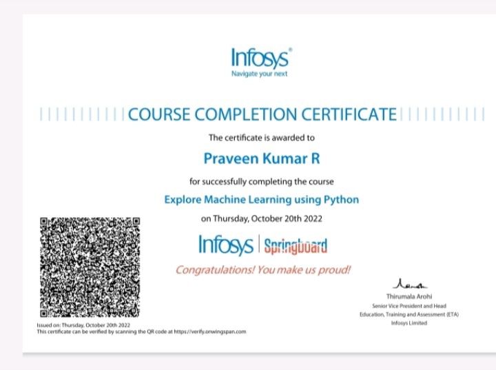 #machinelearning #python | R.Praveen Kumar #machinelearning #python | R.Praveen Kumar