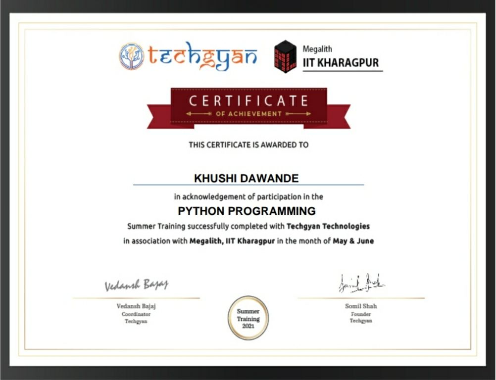 Khushi Dawande on LinkedIn: #pythonprogramming #pythonlearning Khushi Dawande on LinkedIn: #pythonprogramming #pythonlearning