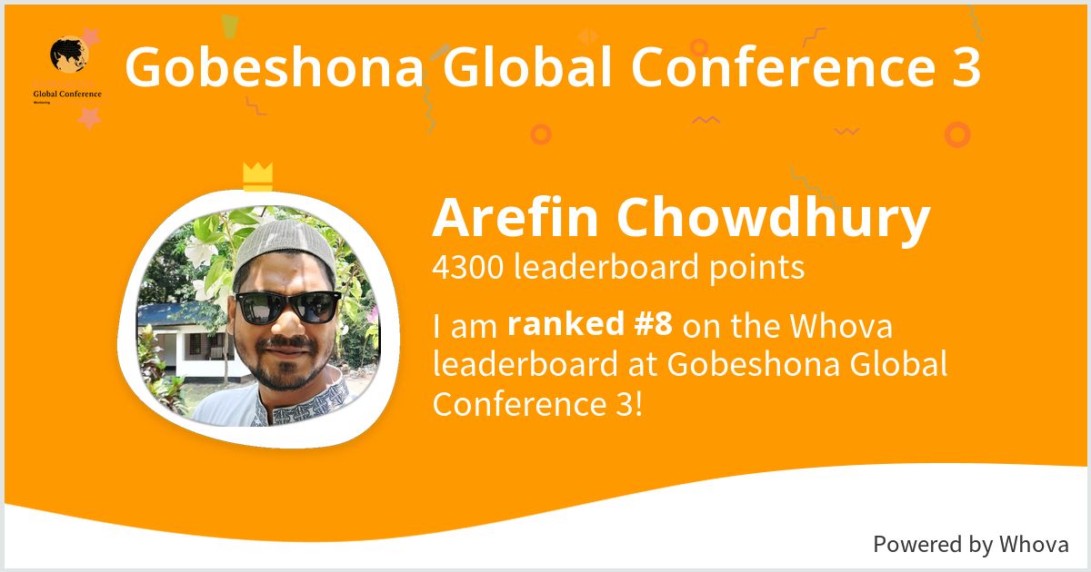 Arefin Chowdhury on LinkedIn: #gobeshona #ggc3 #whova Arefin Chowdhury on LinkedIn: #gobeshona #ggc3 #whova