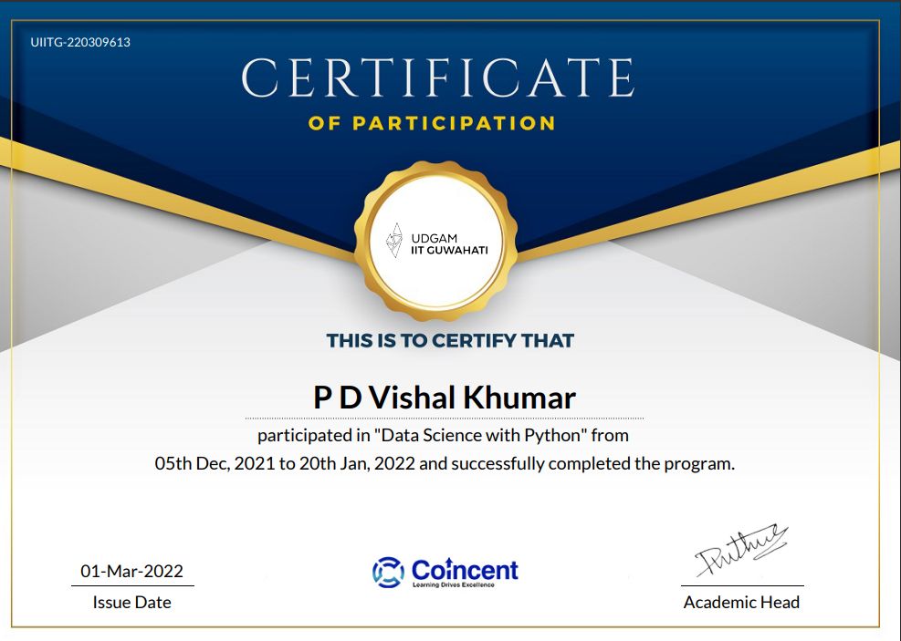 Vishal Khumar P D on LinkedIn: #datascience #onlinecoaching #programming Vishal Khumar P D on LinkedIn: #datascience #onlinecoaching #programming