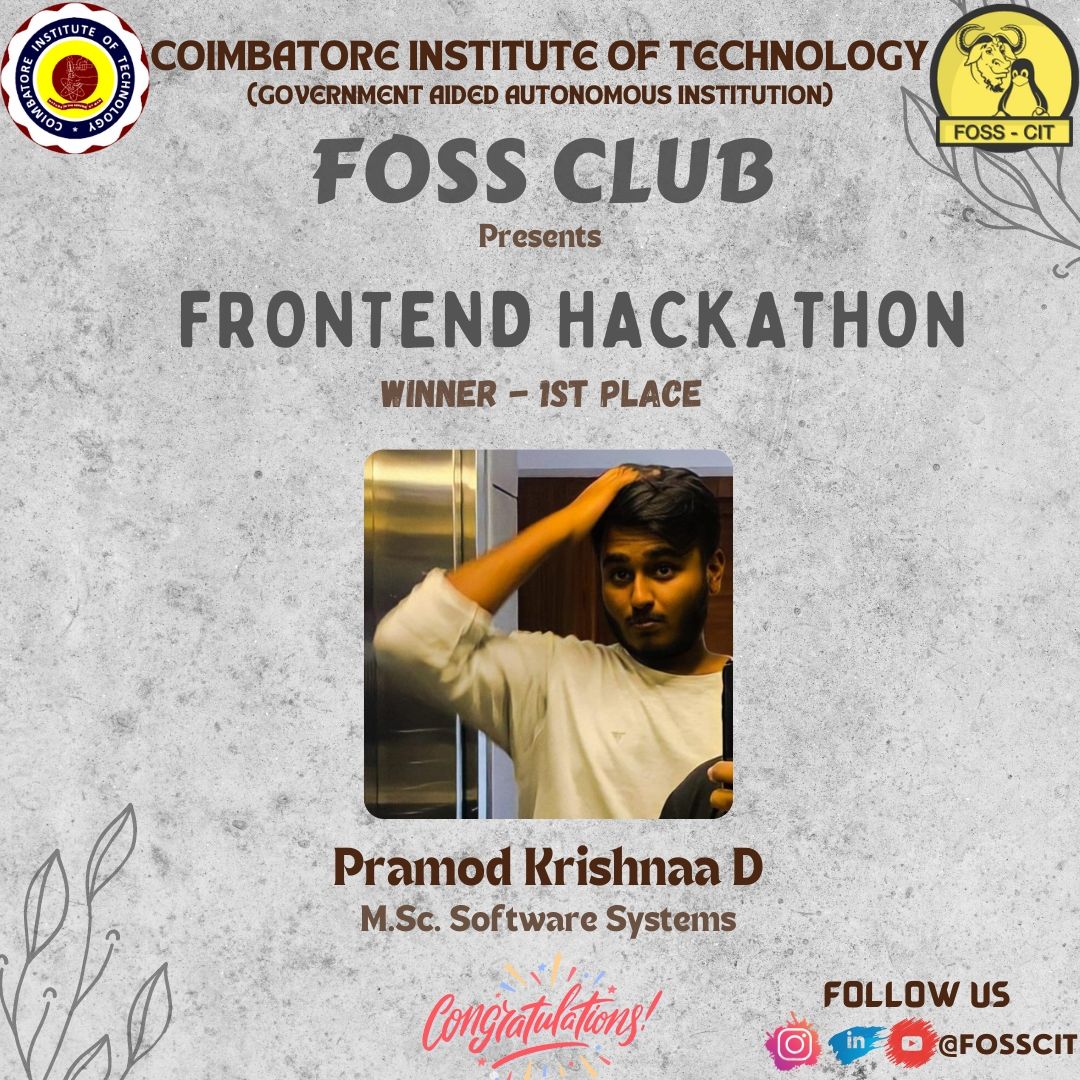 #frontendhackathon | Pramod Krishnaa #frontendhackathon | Pramod Krishnaa