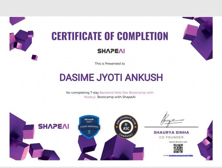 Jyoti Dasime on LinkedIn: #nodejs #bootcamp #shapeai #thankyou # ... Jyoti Dasime on LinkedIn: #nodejs #bootcamp #shapeai #thankyou # ...
