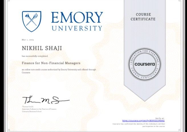 Nikhil Shaji on LinkedIn: Completed a new course Coursera Nikhil Shaji on LinkedIn: Completed a new course Coursera