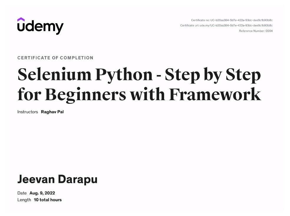 Jeevan Darapu on LinkedIn: #python #seleniumautomation #skilling Jeevan Darapu on LinkedIn: #python #seleniumautomation #skilling