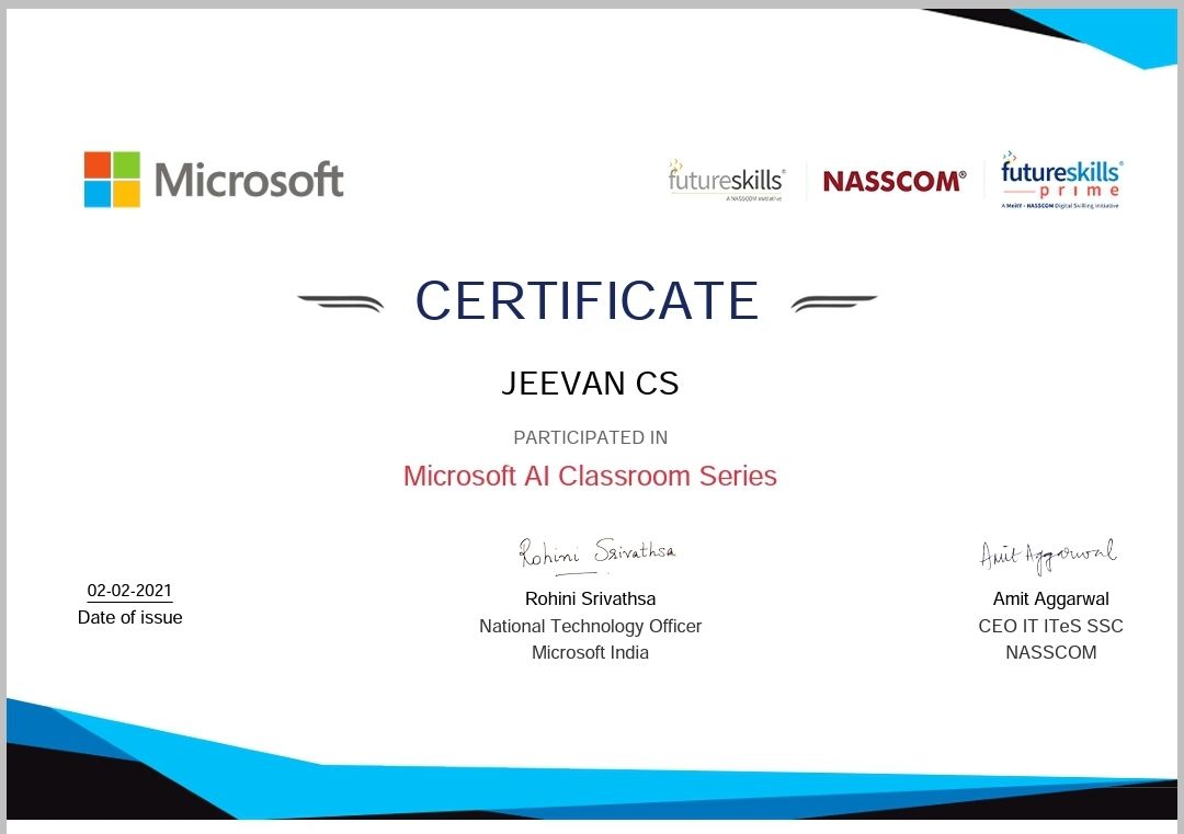 Jeevan CS on LinkedIn: #microsofttechnologies #nasscom # ... Jeevan CS on LinkedIn: #microsofttechnologies #nasscom # ...