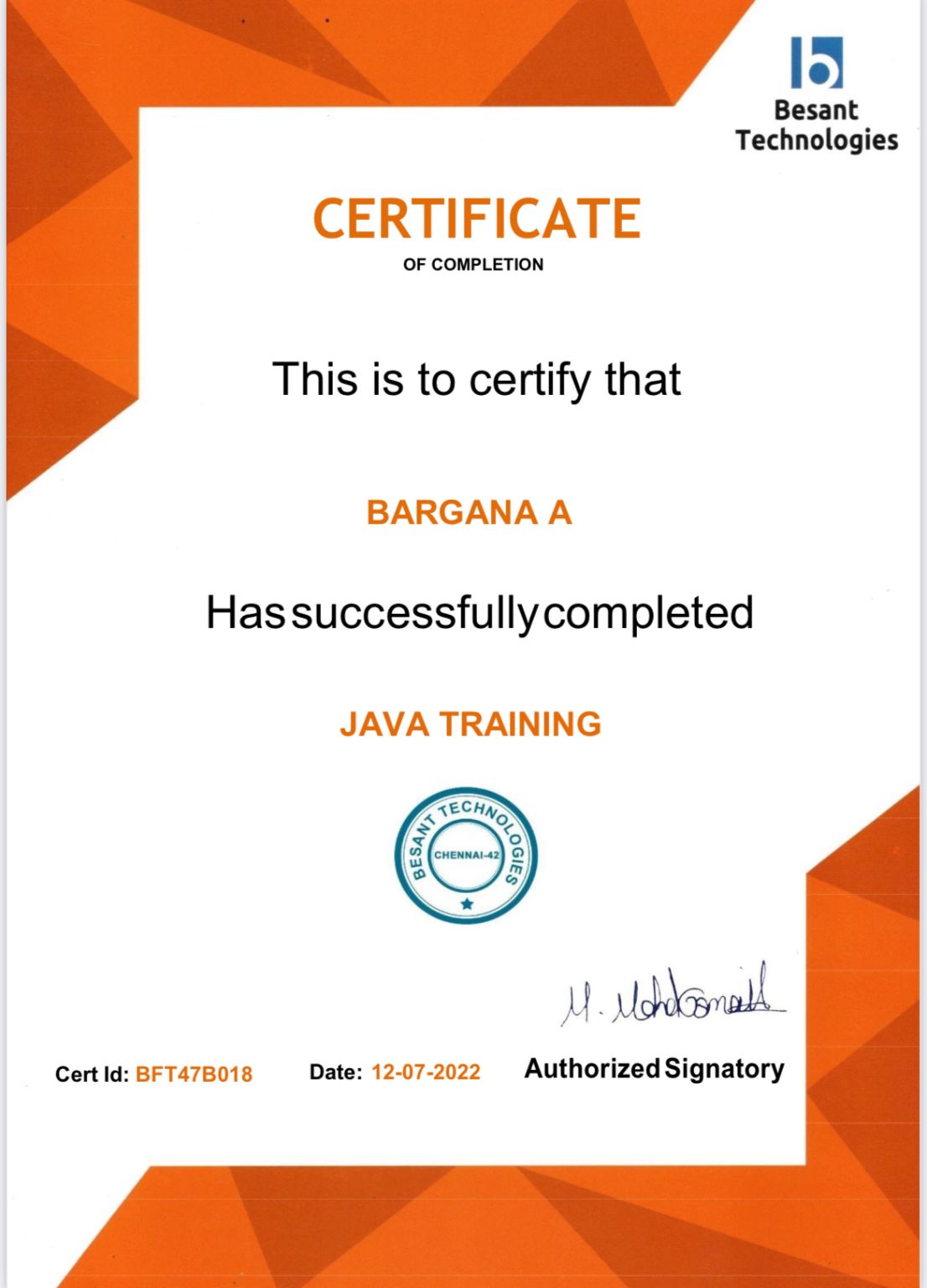 Bargana Ajis on LinkedIn: #besanttechnologies #java #jeeva Bargana Ajis on LinkedIn: #besanttechnologies #java #jeeva