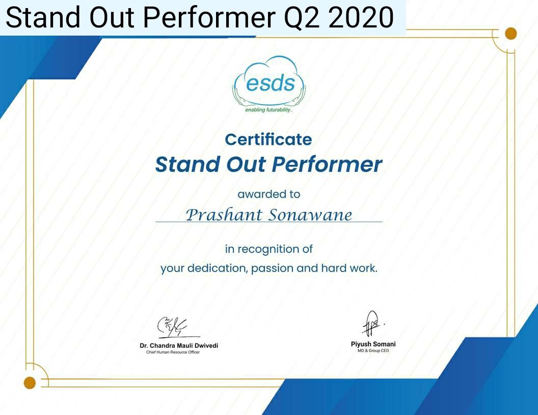 Prashant Dilip Sonwane on LinkedIn: #esds4u #performers # ... Prashant Dilip Sonwane on LinkedIn: #esds4u #performers # ...