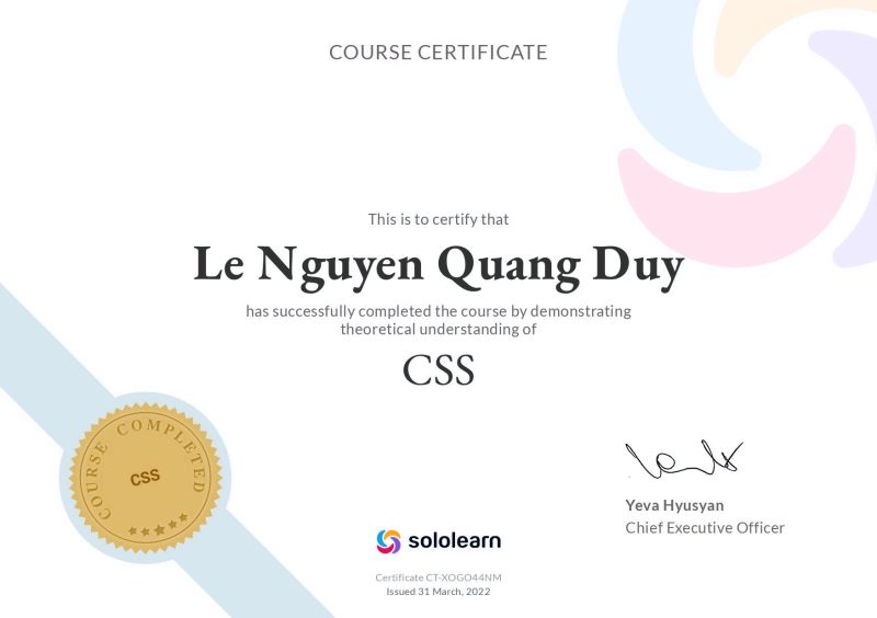 Duy Lê on LinkedIn: #sololearn #certificate #css Duy Lê on LinkedIn: #sololearn #certificate #css