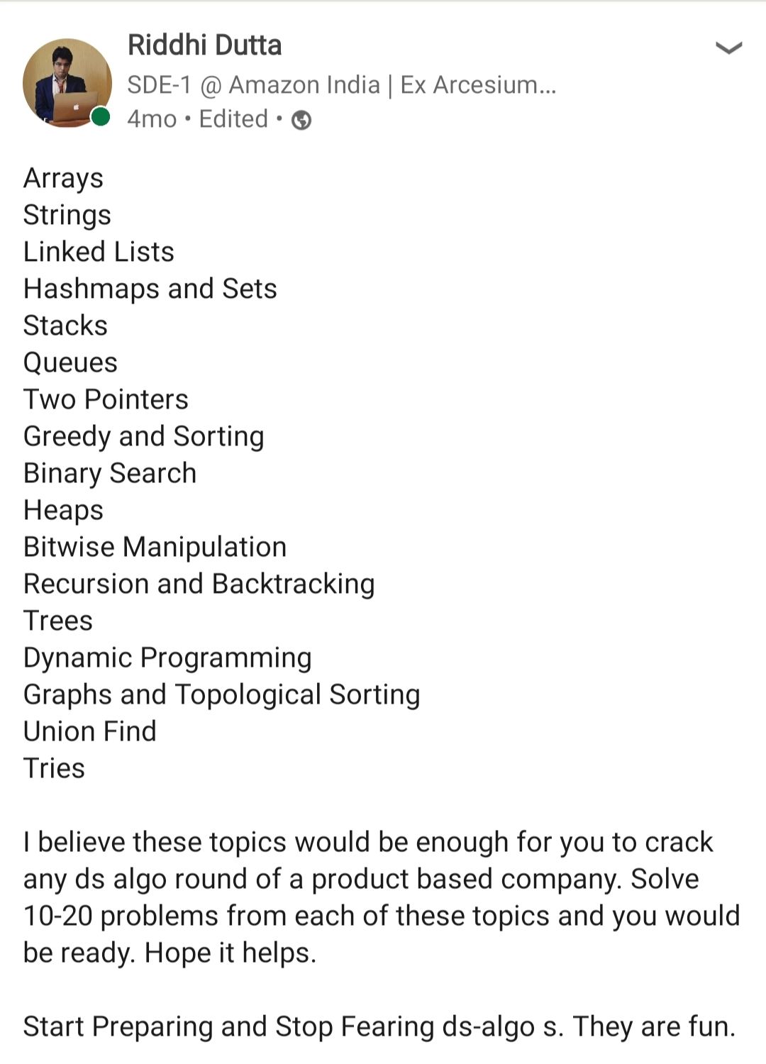 Reposting this to help aspirants. | Riddhi Dutta Reposting this to help aspirants. | Riddhi Dutta
