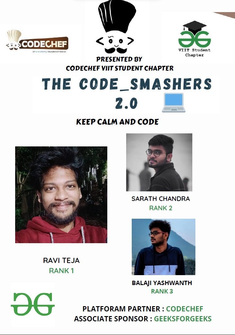 GeeksforGeeks Student Chapter VIIT on LinkedIn: #geeksforgeeks #codechef GeeksforGeeks Student Chapter VIIT on LinkedIn: #geeksforgeeks #codechef