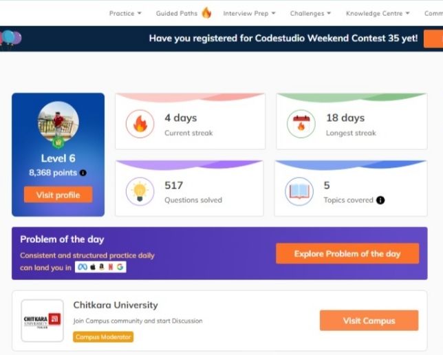 Saurabh Rajput on LinkedIn: #codestudio Saurabh Rajput on LinkedIn: #codestudio
