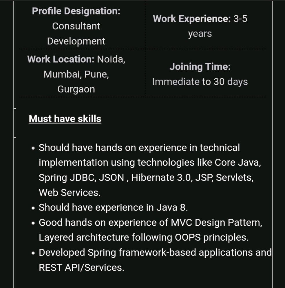 Sandeep Jena on LinkedIn: #hiring #java #developer #experience Sandeep Jena on LinkedIn: #hiring #java #developer #experience