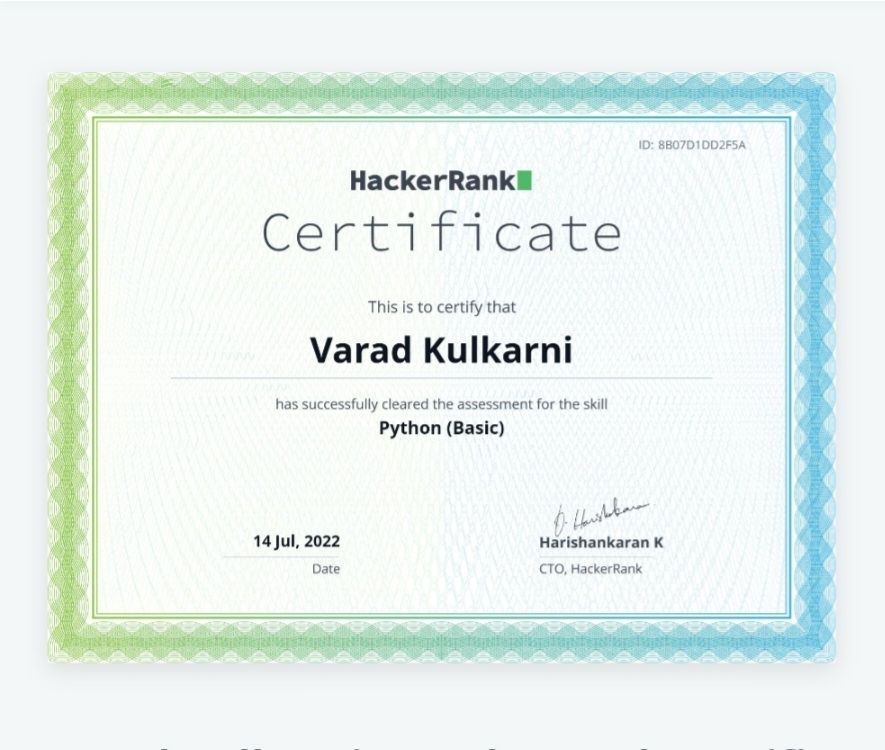 Varad Kulkarni on LinkedIn: #hackerrank #python #pythonprogramming # ... Varad Kulkarni on LinkedIn: #hackerrank #python #pythonprogramming # ...