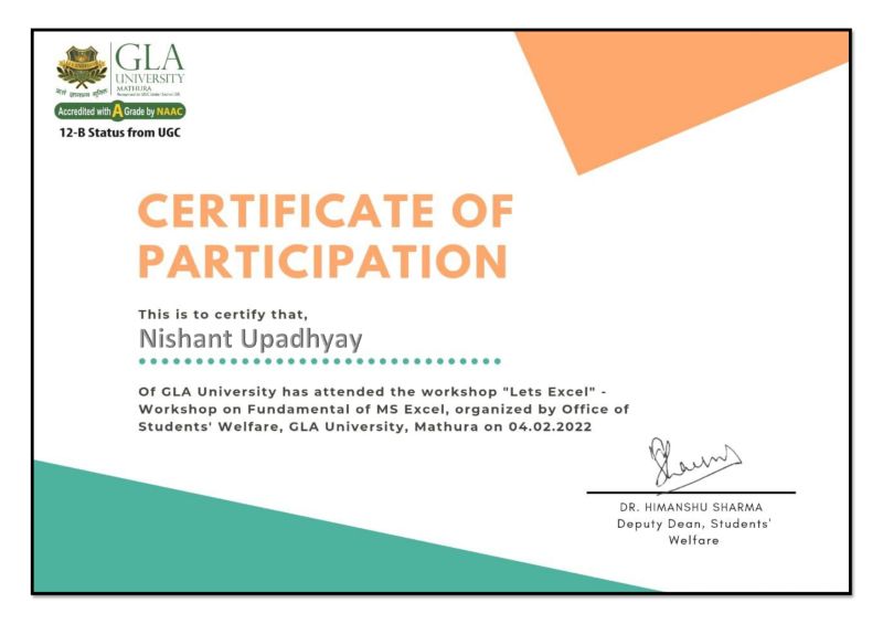 Nishant Upadhyay on LinkedIn: #msoffice #workshop2022 #certification Nishant Upadhyay on LinkedIn: #msoffice #workshop2022 #certification