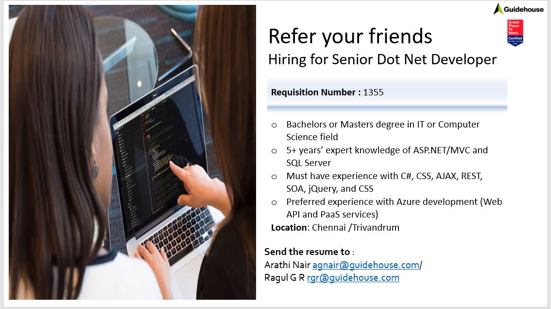Guidehouse India on LinkedIn: #dotnetjobs #dotnetdeveloper Guidehouse India on LinkedIn: #dotnetjobs #dotnetdeveloper