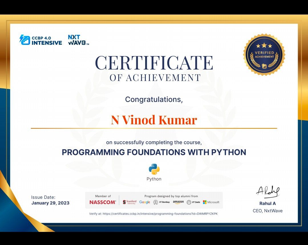 Vinod Nenavath on LinkedIn: #nxtwave #ccbpian #intensive Vinod Nenavath on LinkedIn: #nxtwave #ccbpian #intensive