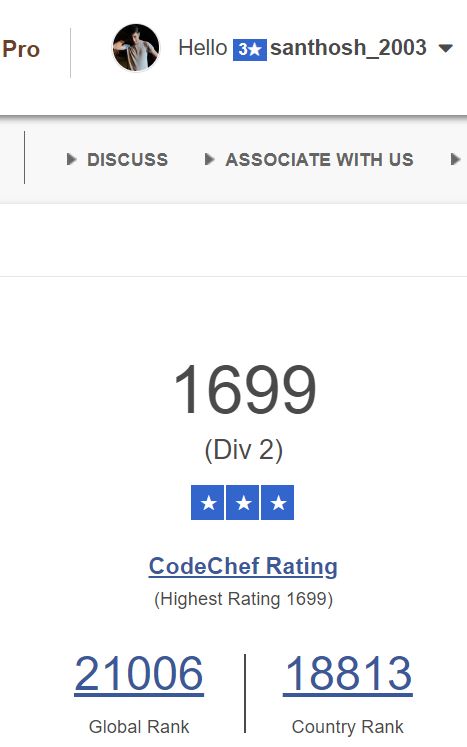 Santhosh Sachin on LinkedIn: #share #competitiveprogramming #codechef Santhosh Sachin on LinkedIn: #share #competitiveprogramming #codechef