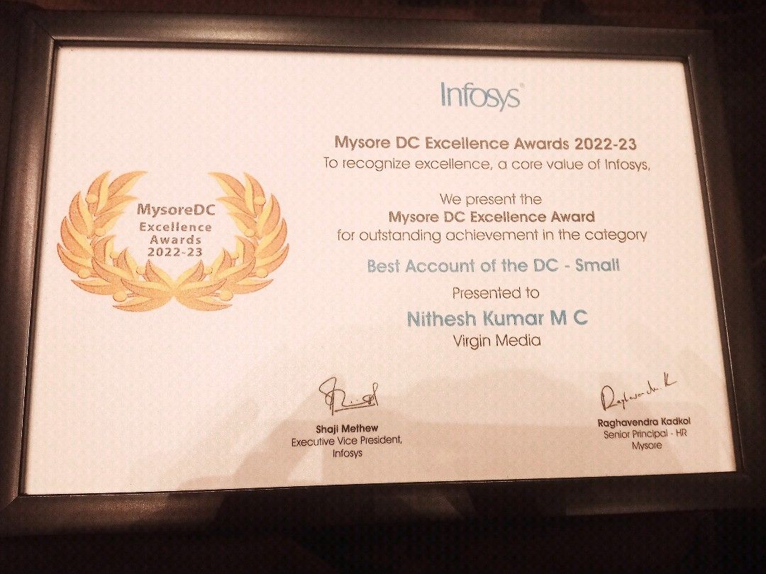 Nithesh Kumar on LinkedIn: #excellenceawards #teamappreciation Nithesh Kumar on LinkedIn: #excellenceawards #teamappreciation