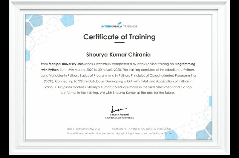 Shourya Kumar Chirania posted on LinkedIn Shourya Kumar Chirania posted on LinkedIn